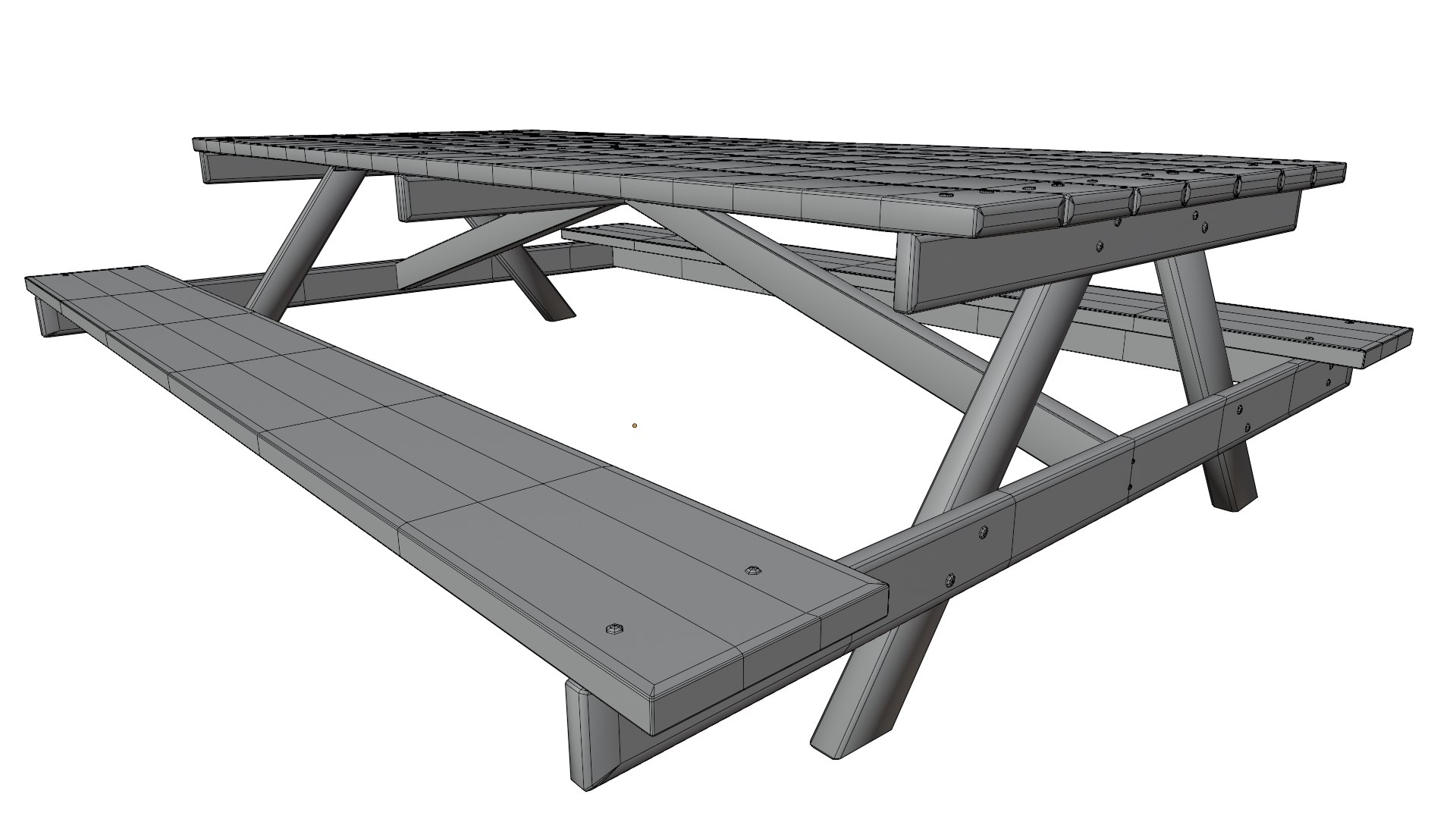 3D Picnic Table Model - TurboSquid 2236142