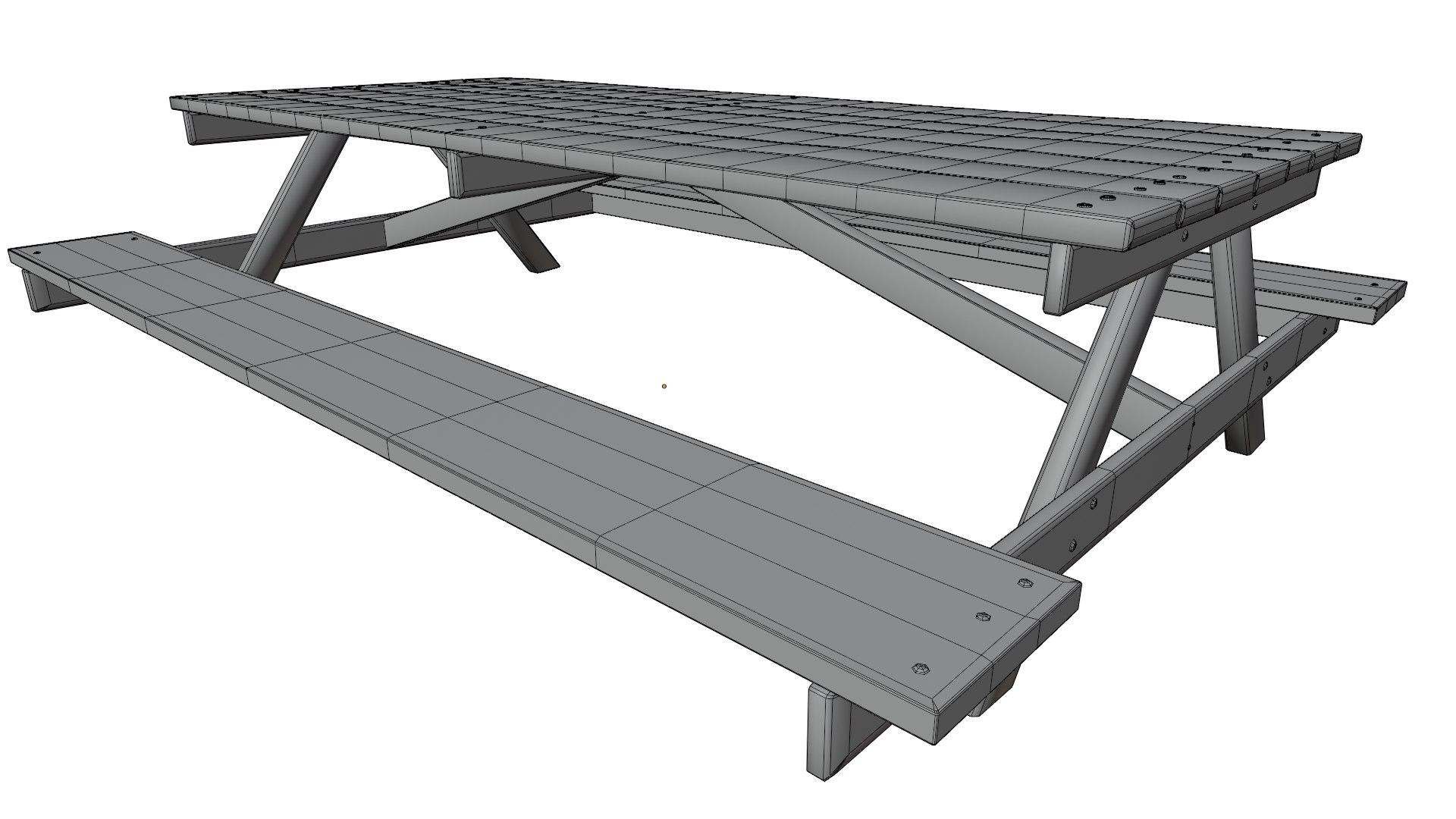3D Picnic Table Model - TurboSquid 2236142