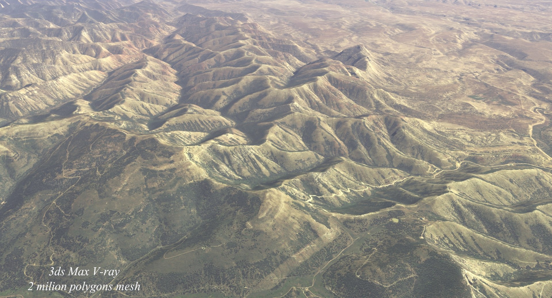 3d max large scale utah terrain
