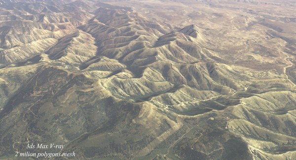 3d max large scale utah terrain
