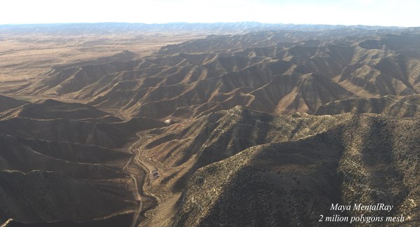 3d max large scale utah terrain