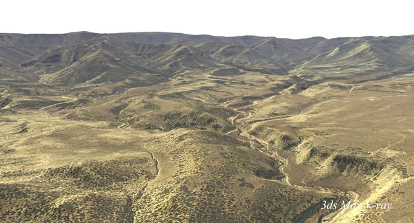 3d max large scale utah terrain