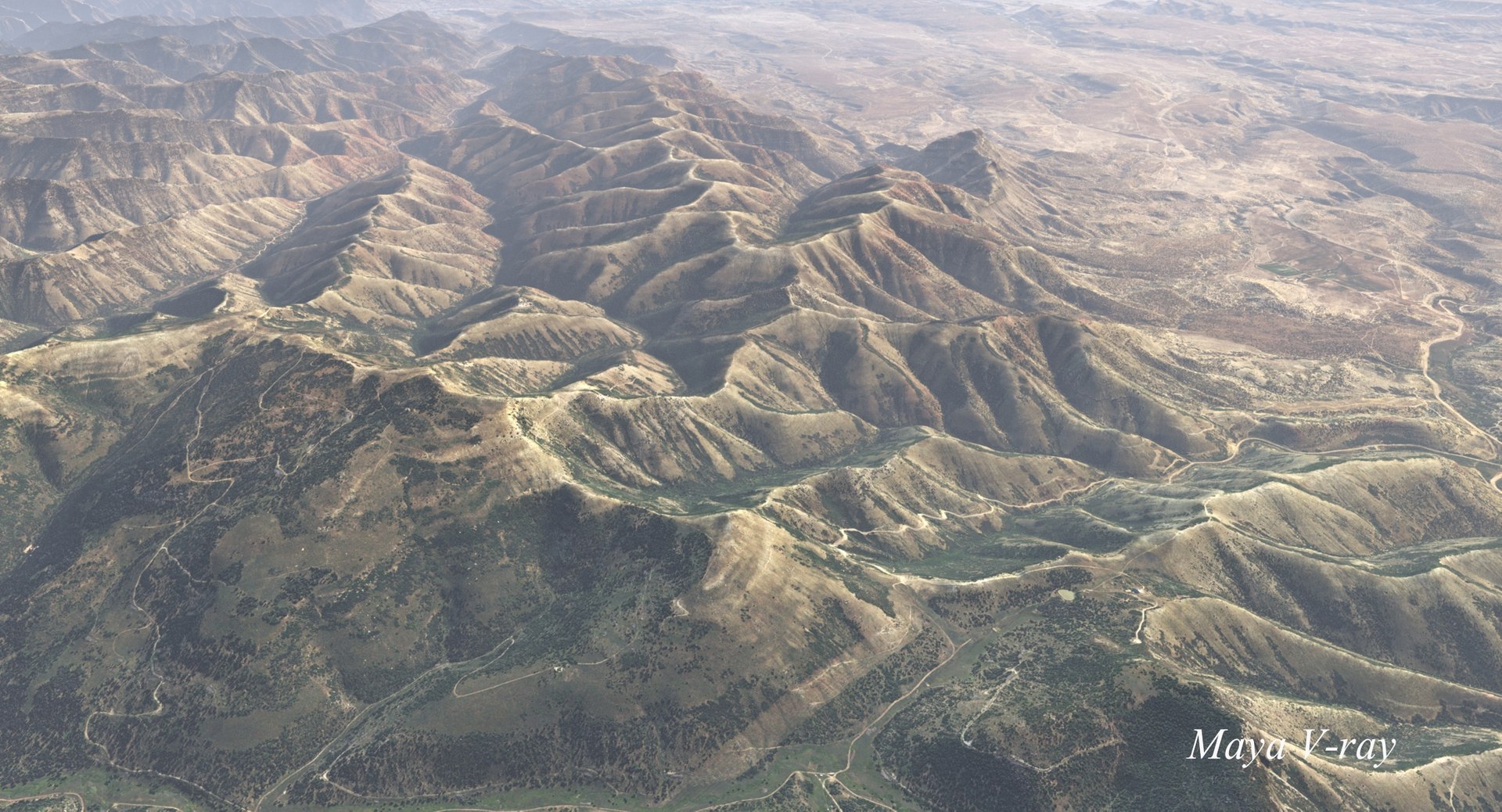 3d max large scale utah terrain