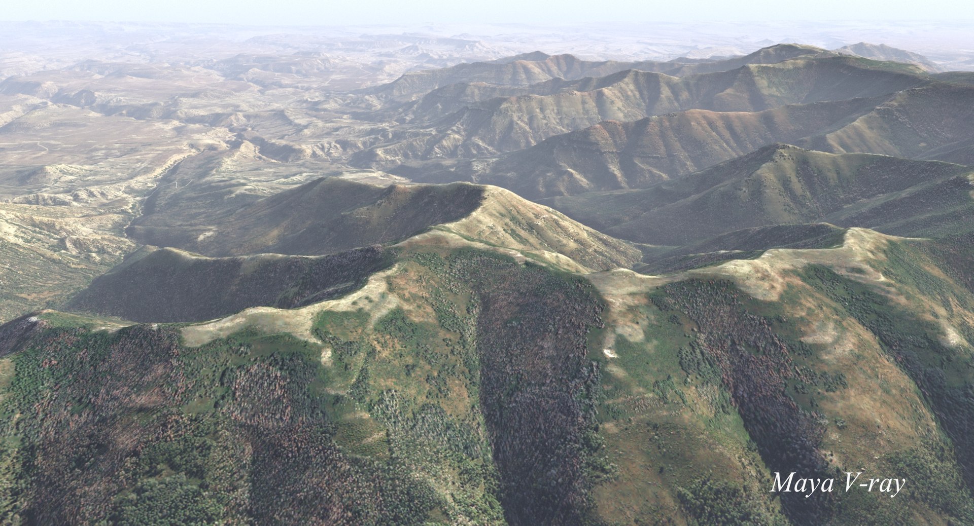 3d max large scale utah terrain