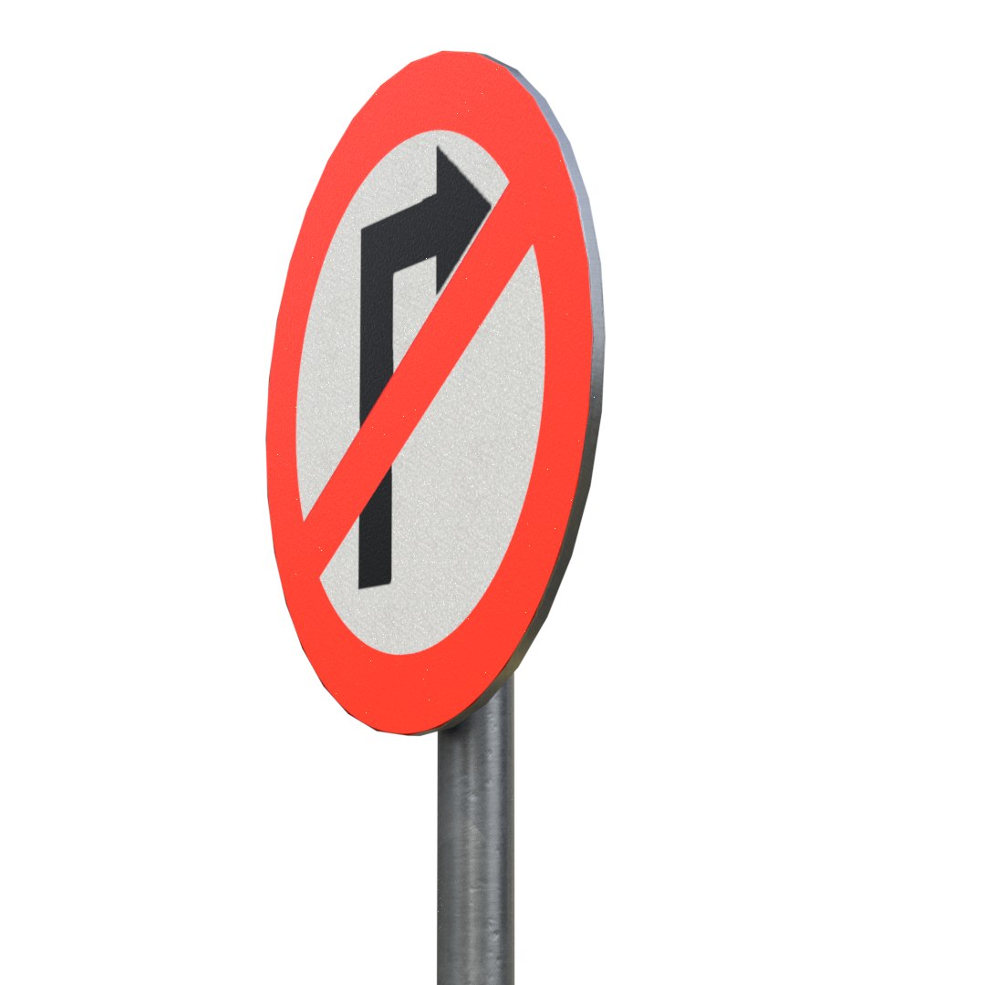 3D Model Right Turn Roadsign - TurboSquid 1532466