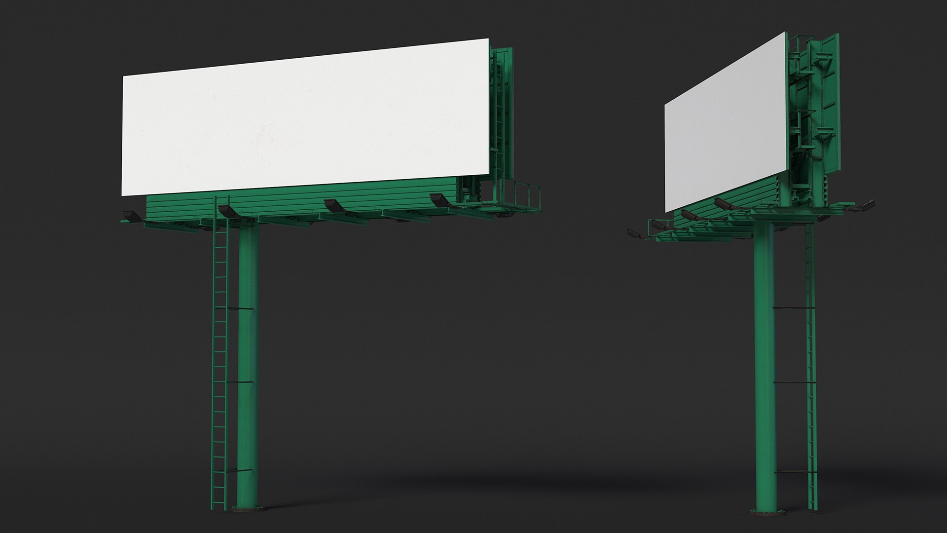 Outdoor Advertising Billboard Structure Model - TurboSquid 2247059