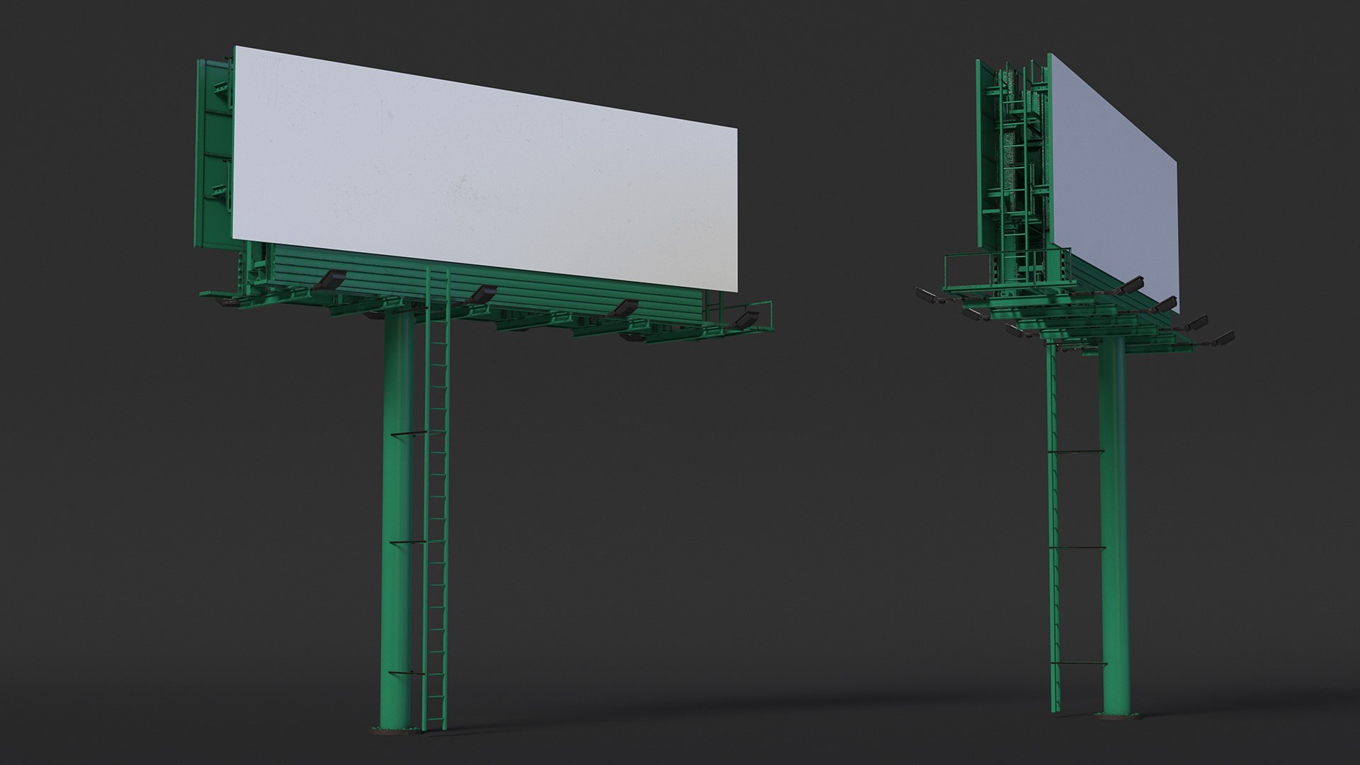 Outdoor Advertising Billboard Structure Model - TurboSquid 2247059