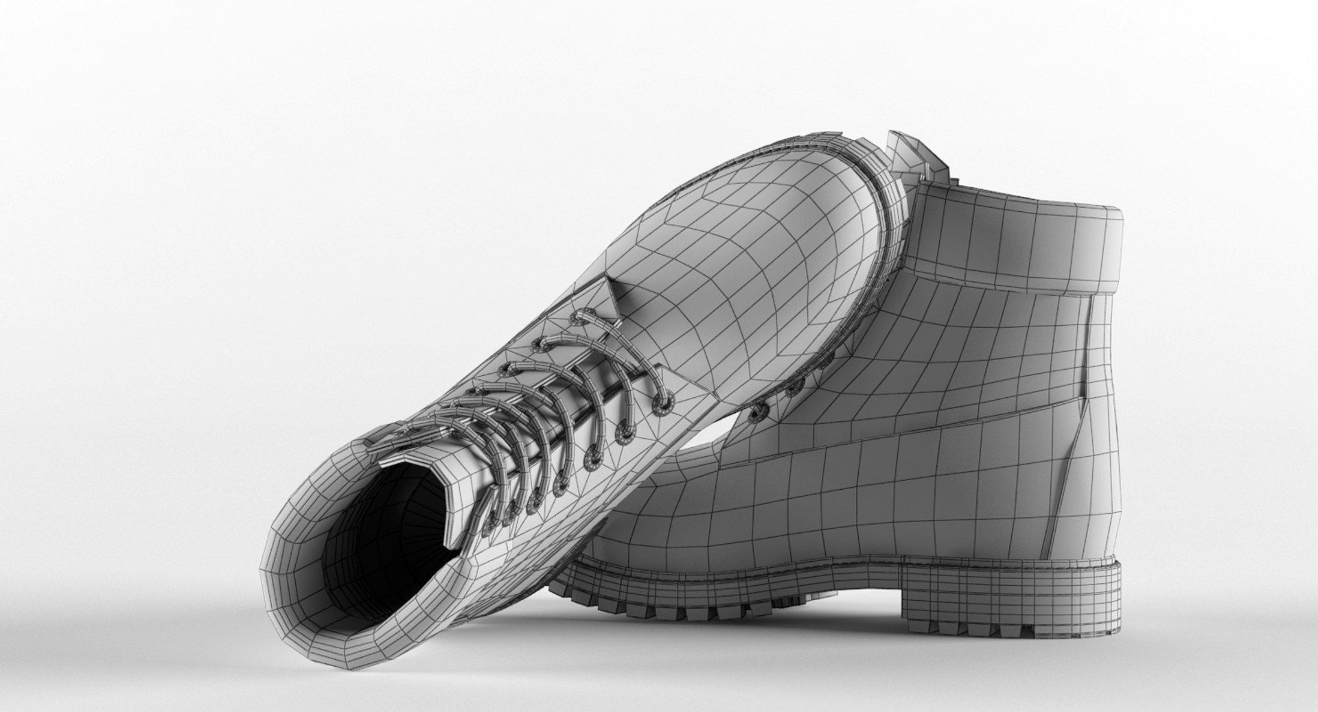 3d model color leather 6-inch boots