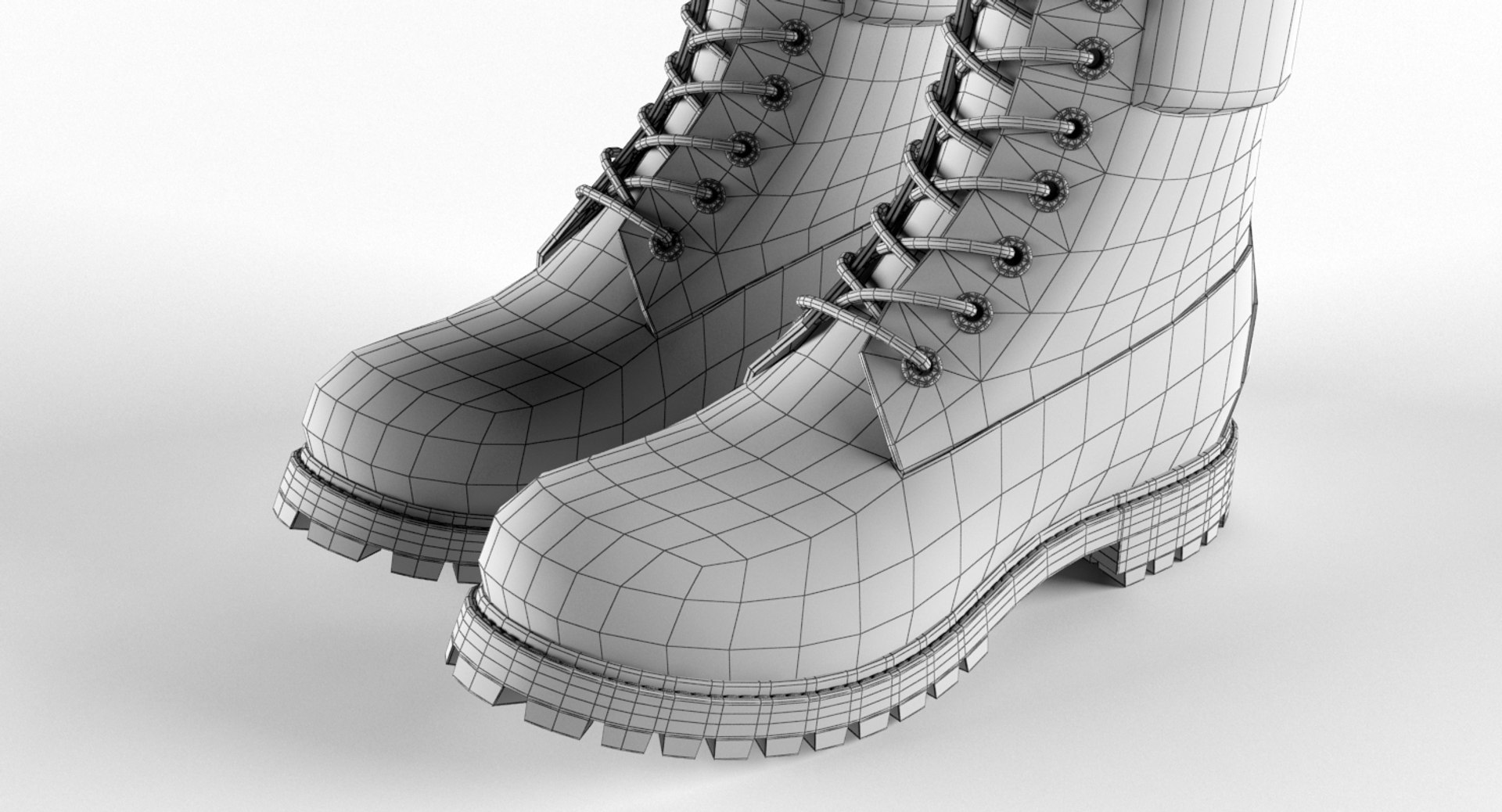 3d model color leather 6-inch boots