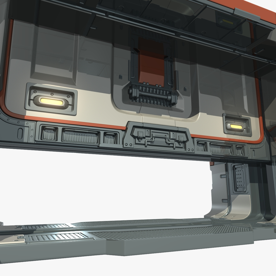 3d model of science fiction door