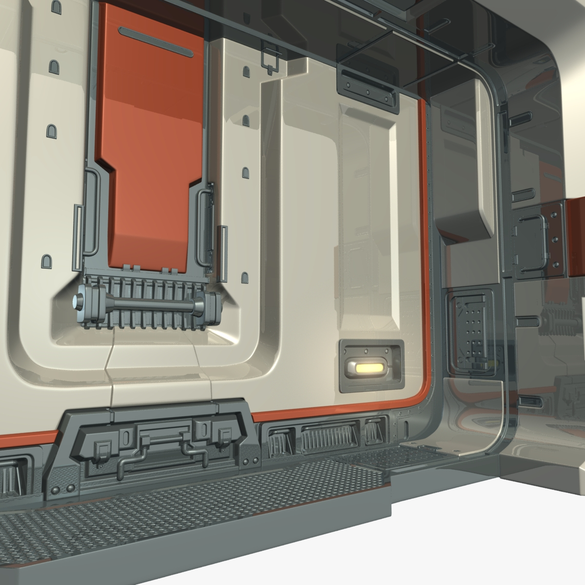 3d model of science fiction door