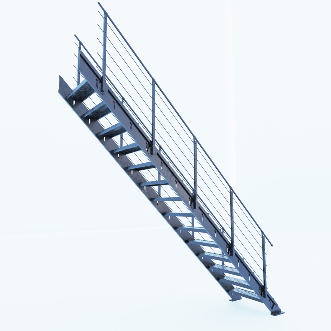 Steel Stair 3D - TurboSquid 1809930