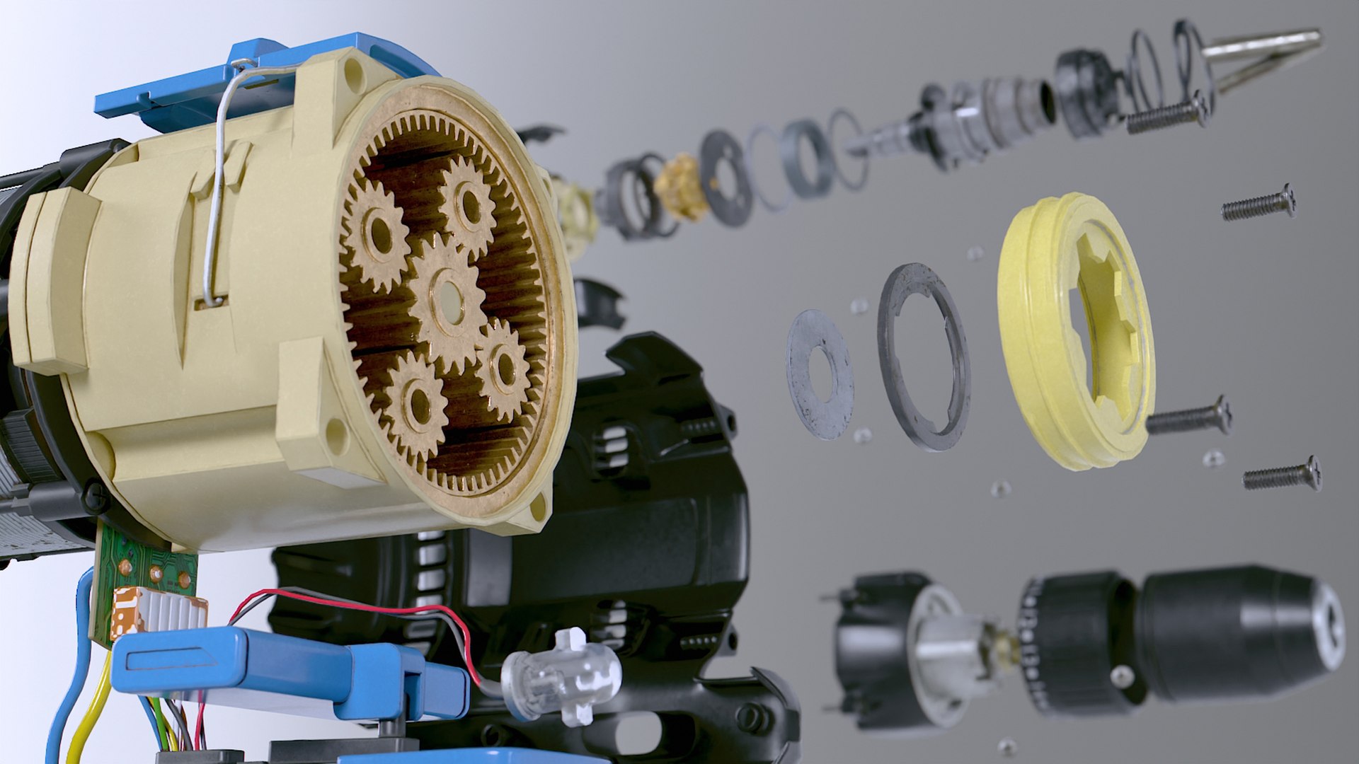 3D Drill Animated With All Parts Model - TurboSquid 2241705