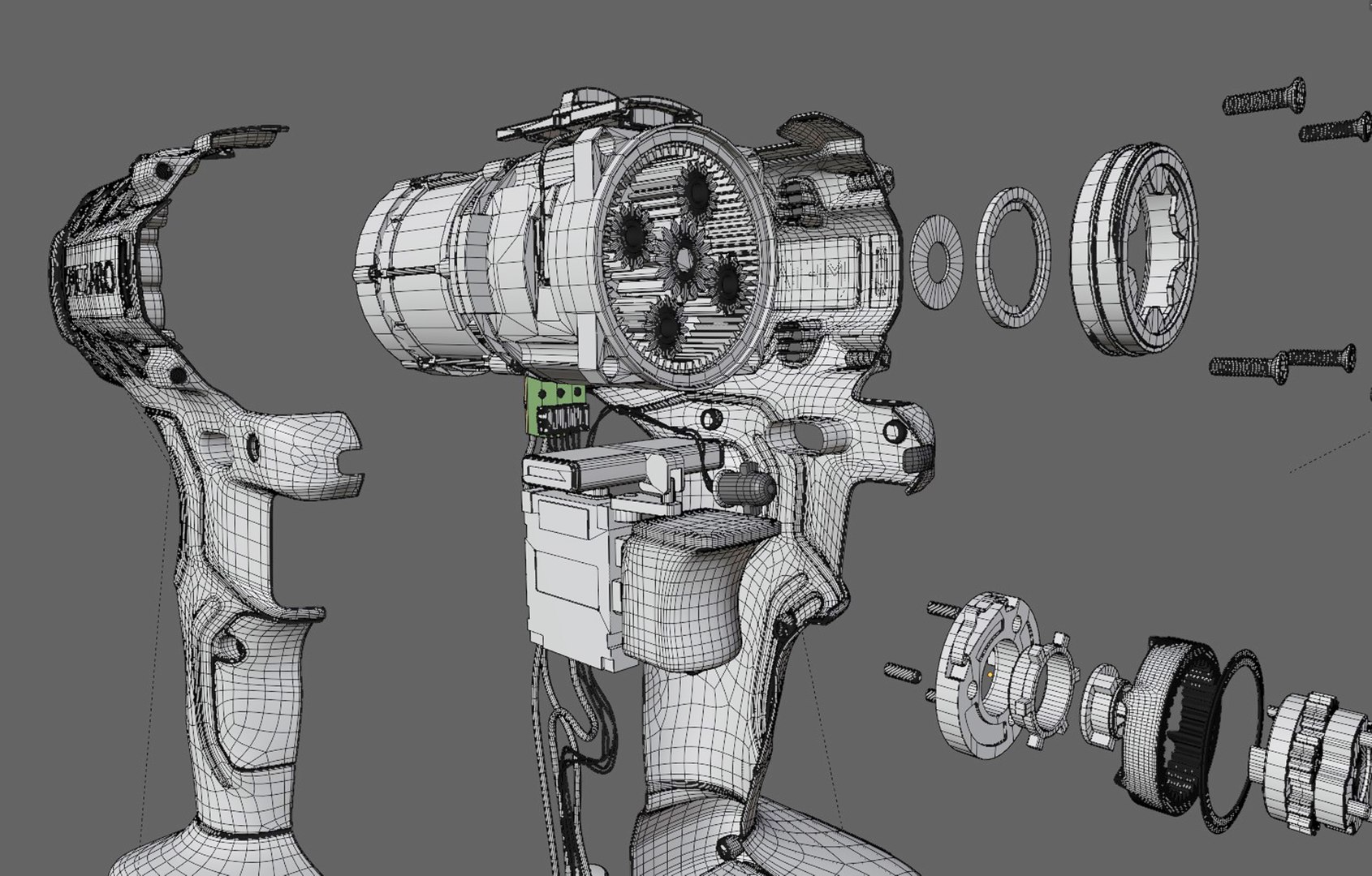 3D Drill Animated With All Parts Model - TurboSquid 2241705