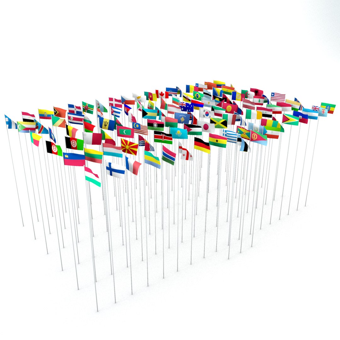 3d Obj 111 Flags