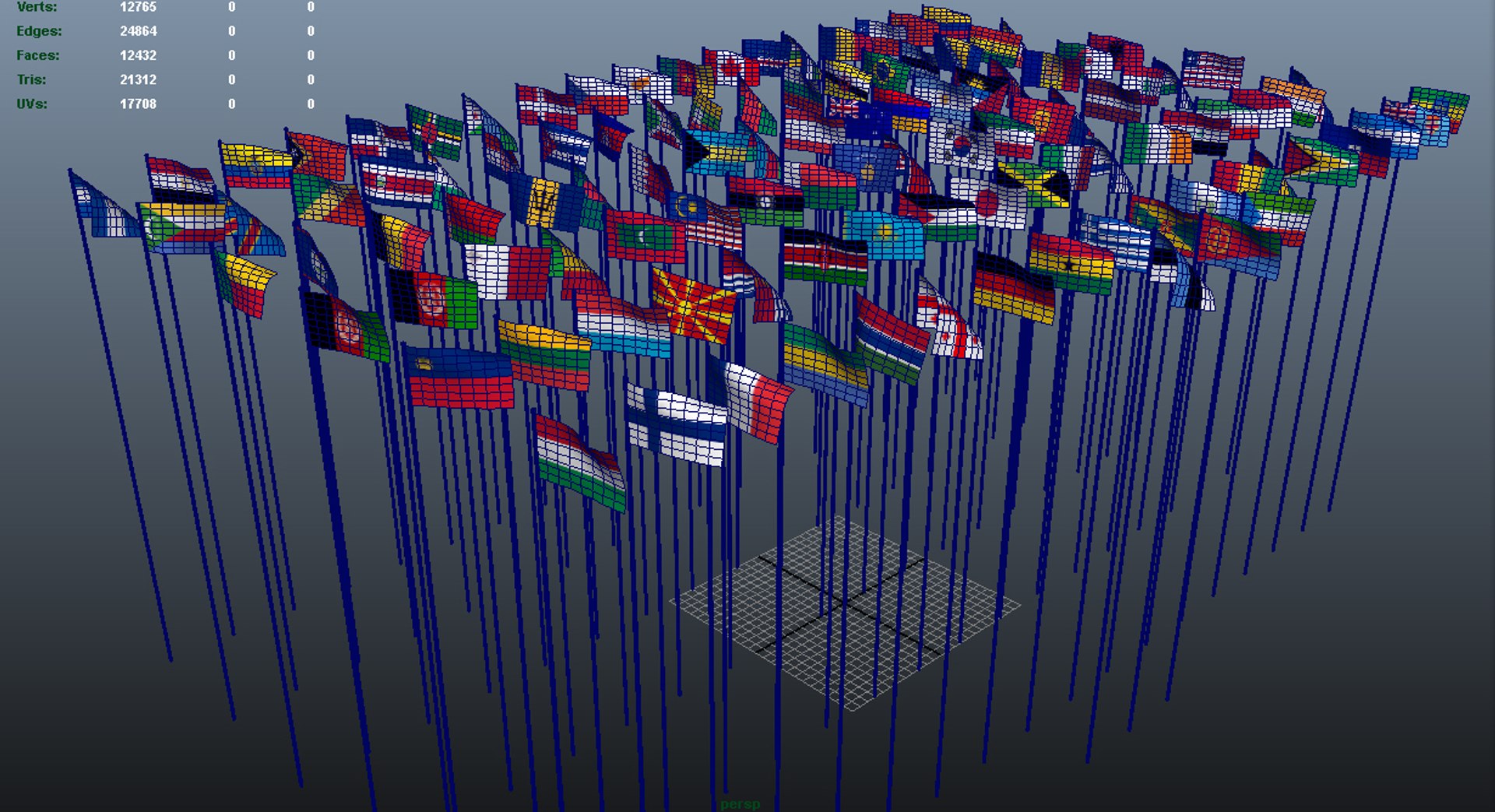 3d Obj 111 Flags