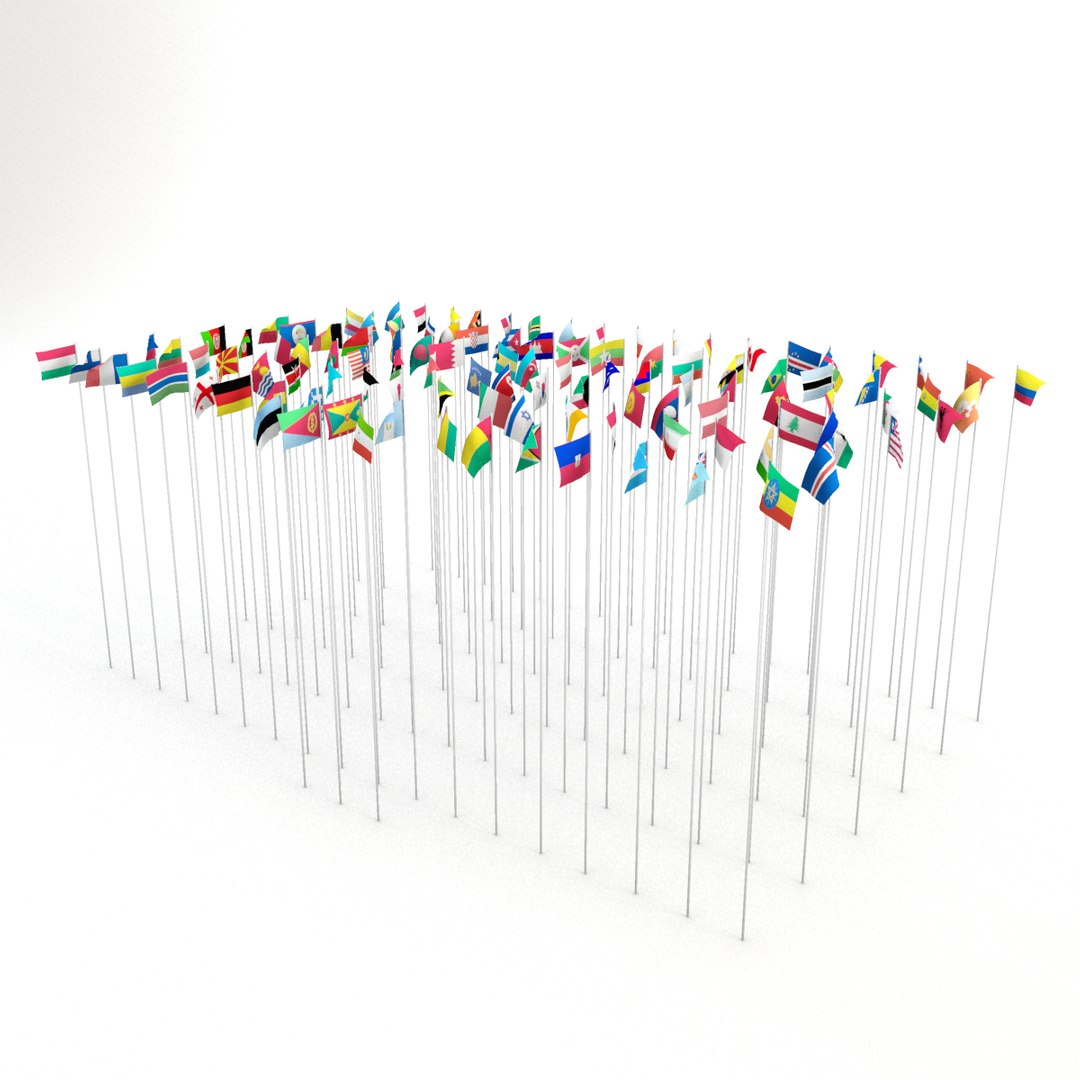 3d Obj 111 Flags