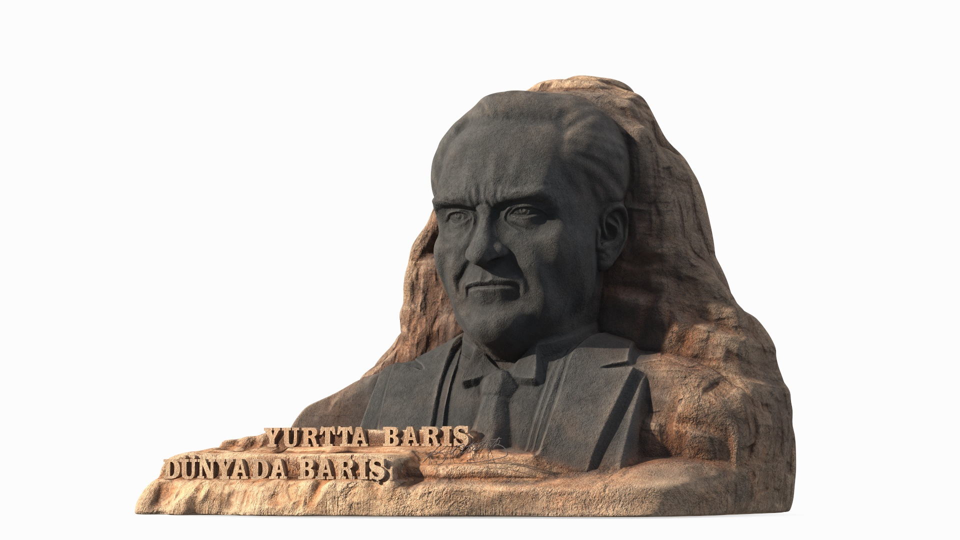 3D Ataturk Mask Monument Model - TurboSquid 2148608