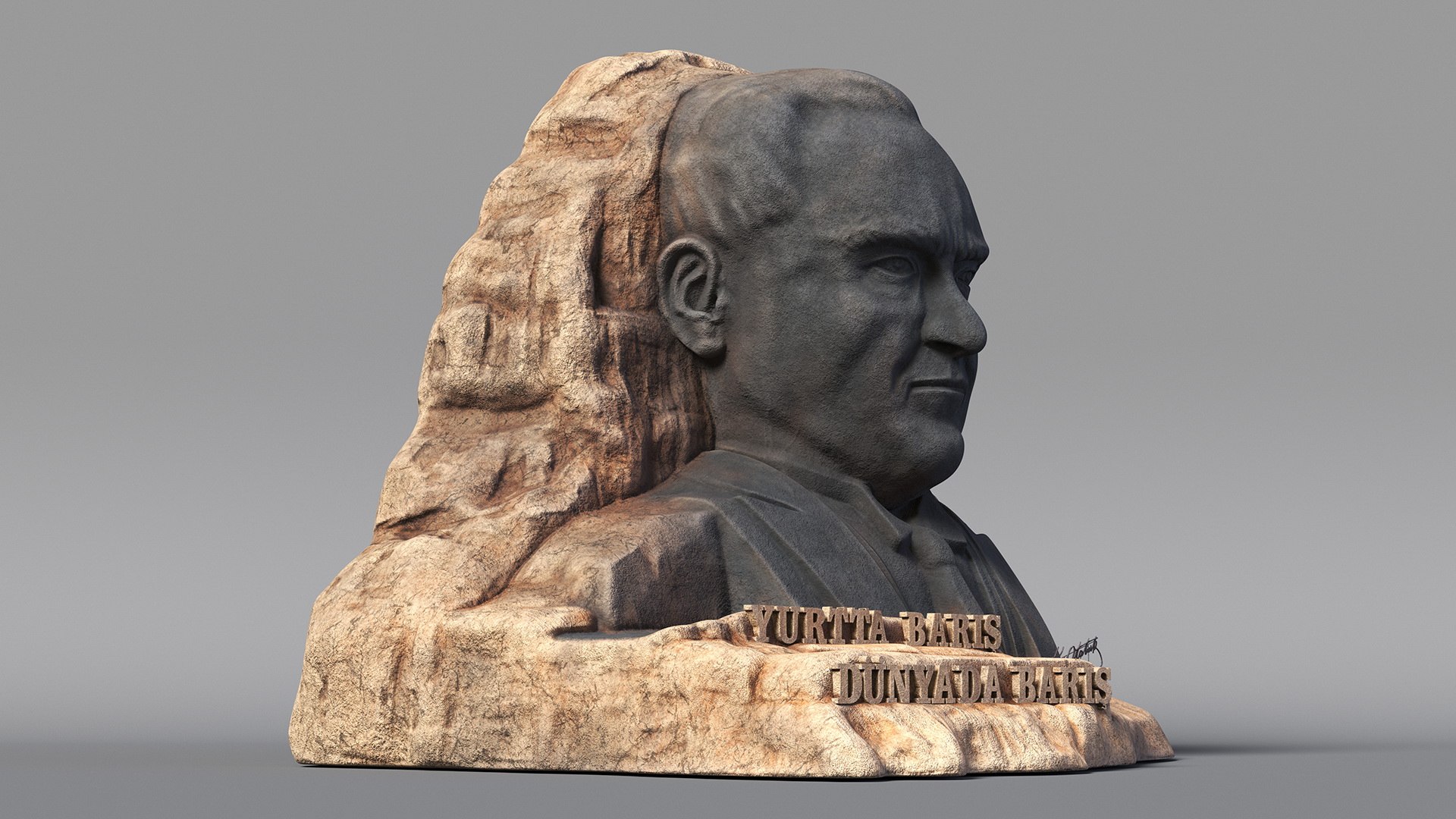 3D Ataturk Mask Monument Model - TurboSquid 2148608