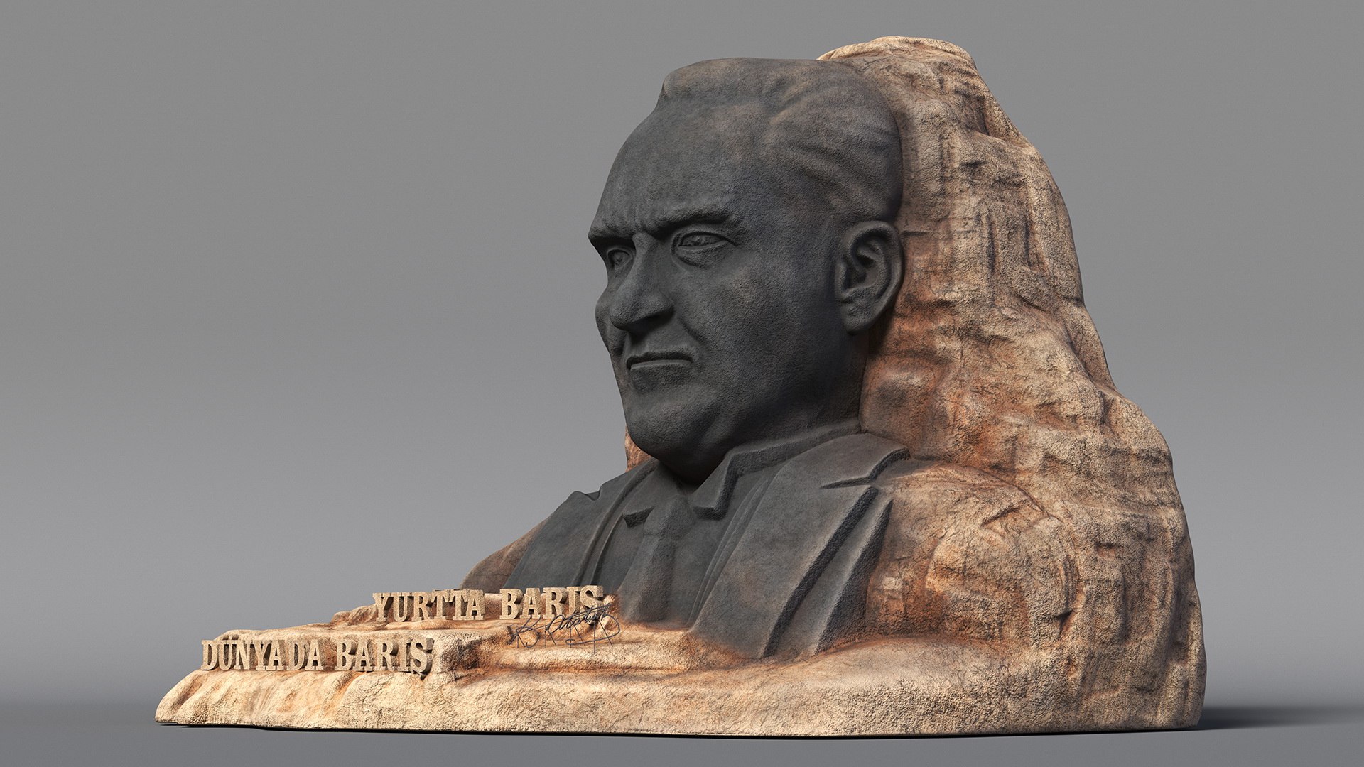 3D Ataturk Mask Monument Model - TurboSquid 2148608