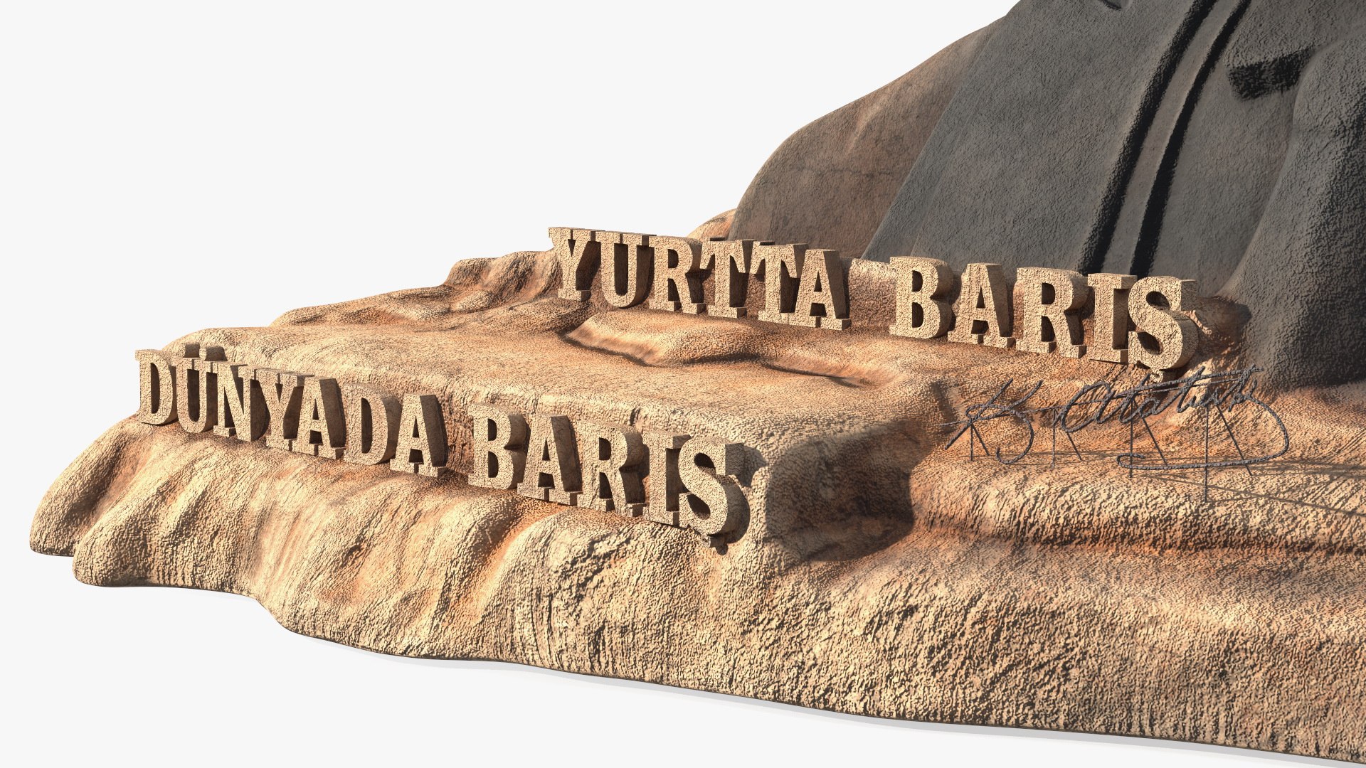 3D Ataturk Mask Monument Model - TurboSquid 2148608