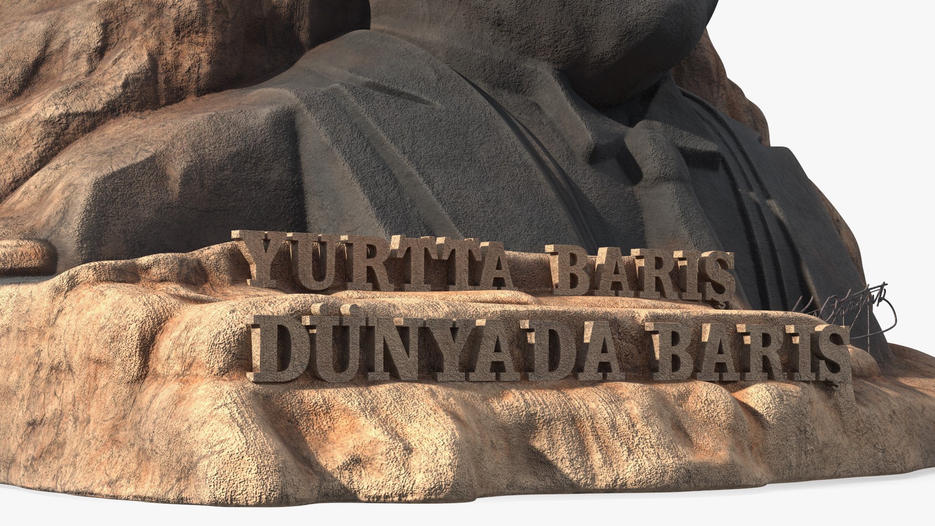3D Ataturk Mask Monument Model - TurboSquid 2148608
