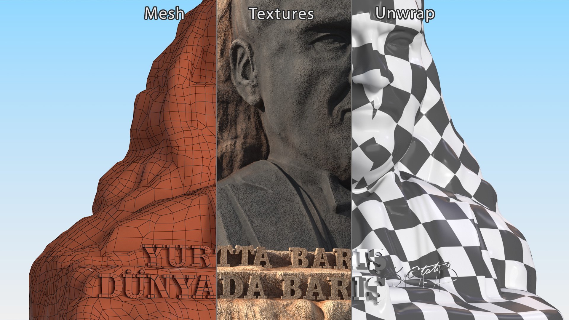 3D Ataturk Mask Monument Model - TurboSquid 2148608