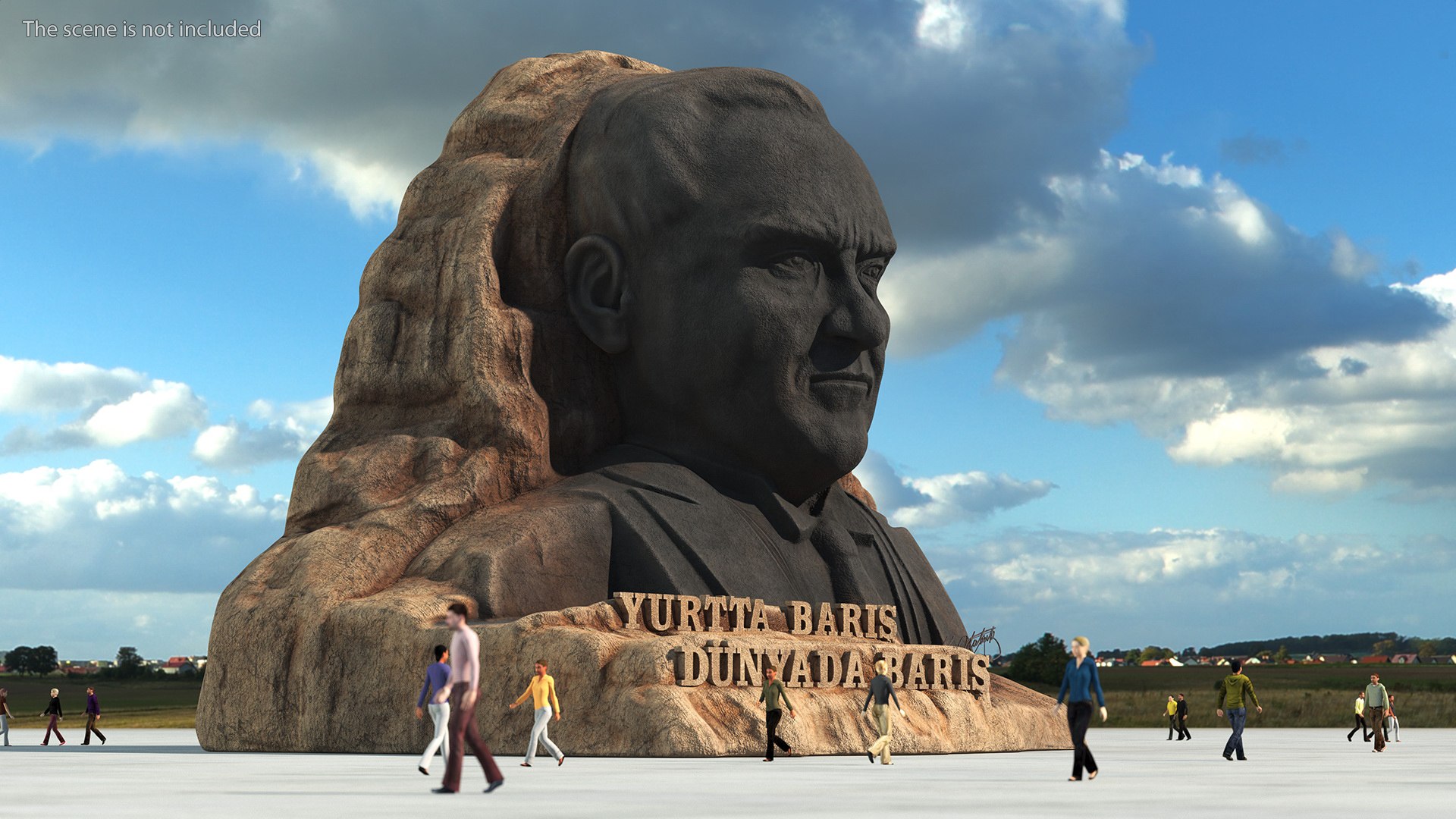 3D Ataturk Mask Monument Model - TurboSquid 2148608