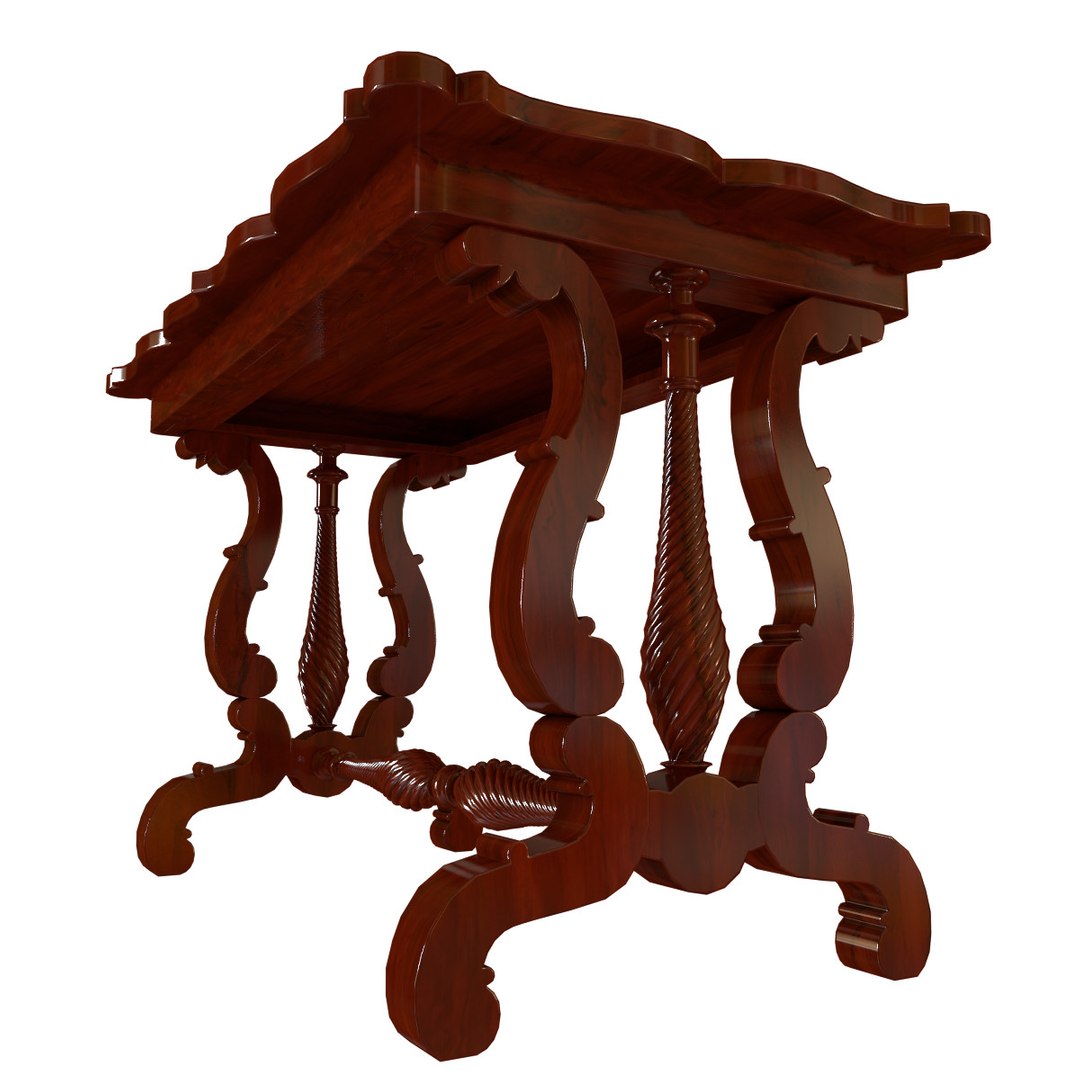 Antique Wooden Table 3d Model