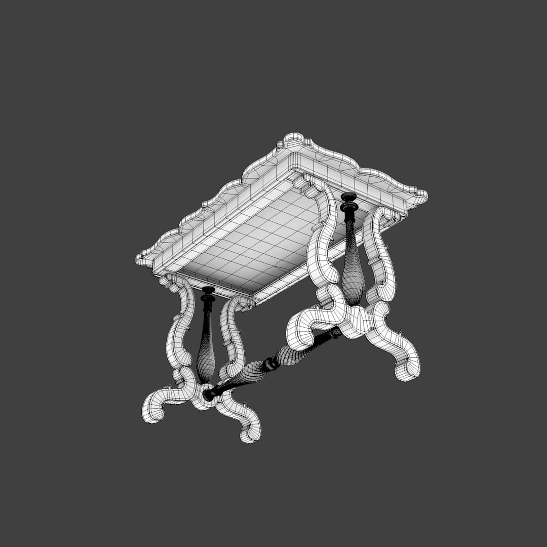 Antique Wooden Table 3d Model