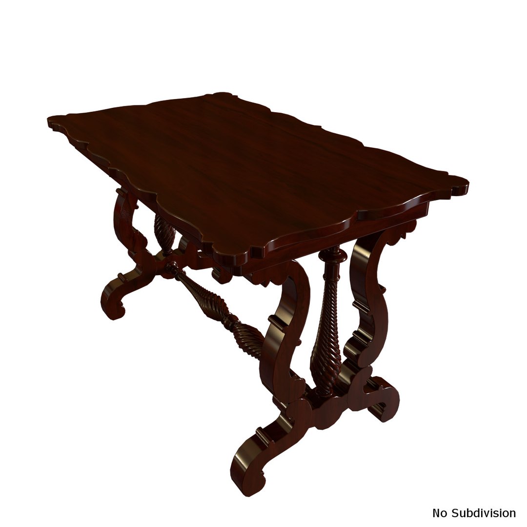 Antique Wooden Table 3d Model