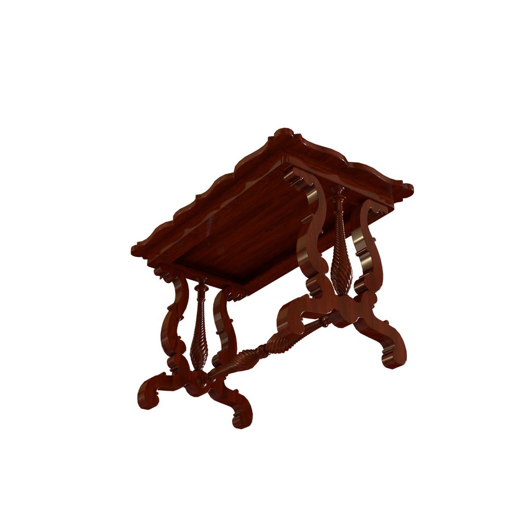 Antique Wooden Table 3d Model