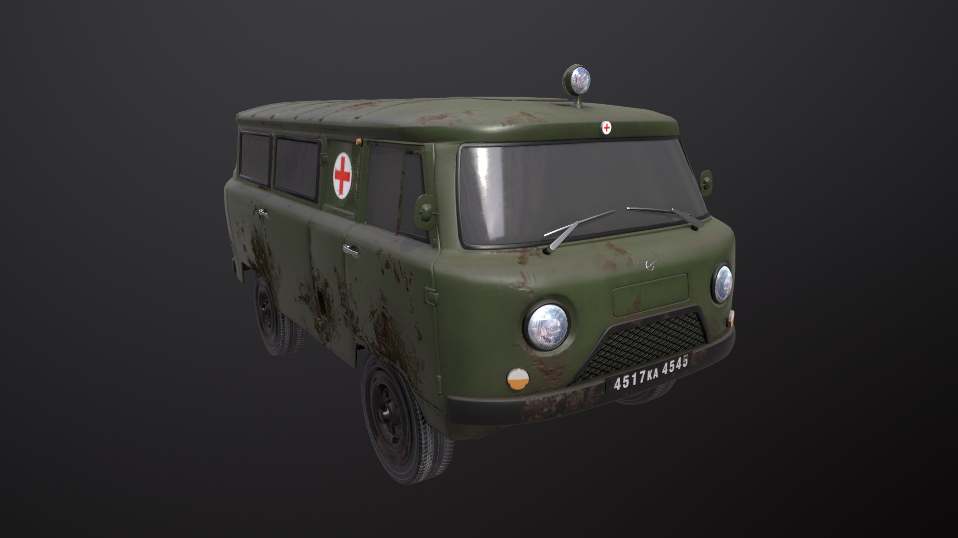 3D Model Old UAZ 452 2206 Sanitary - TurboSquid 1778404
