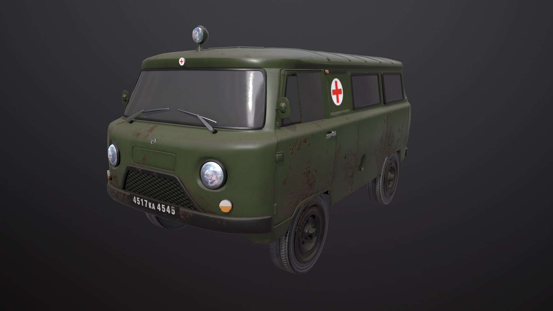 3D Model Old UAZ 452 2206 Sanitary - TurboSquid 1778404