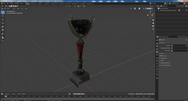 modelo 3d Trofeo Copa Deportes Oro - TurboSquid 2027745