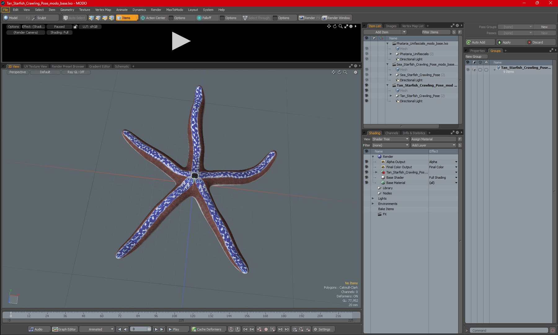 Tan Starfish Crawling Pose 3D Model - TurboSquid 2223289