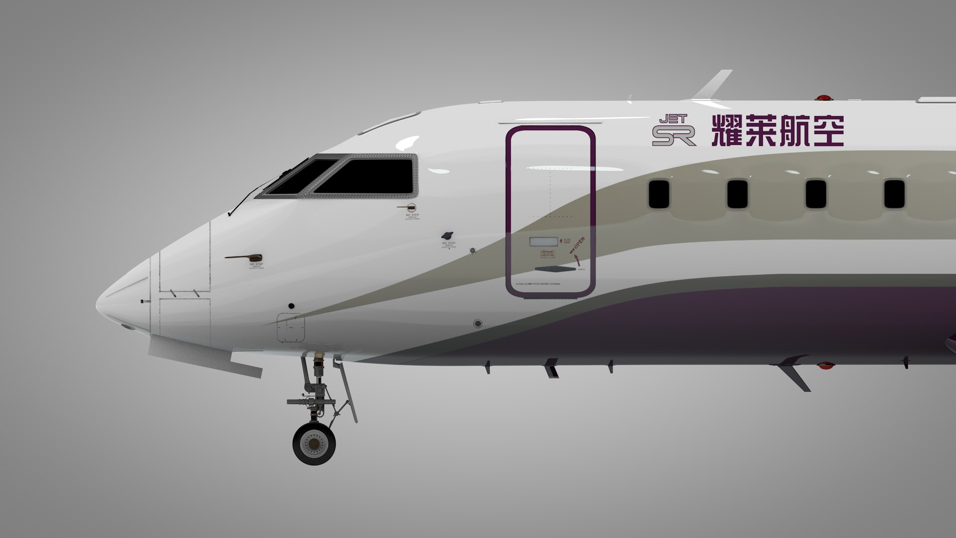 3D roll jet sr bombardier crj - TurboSquid 1657367