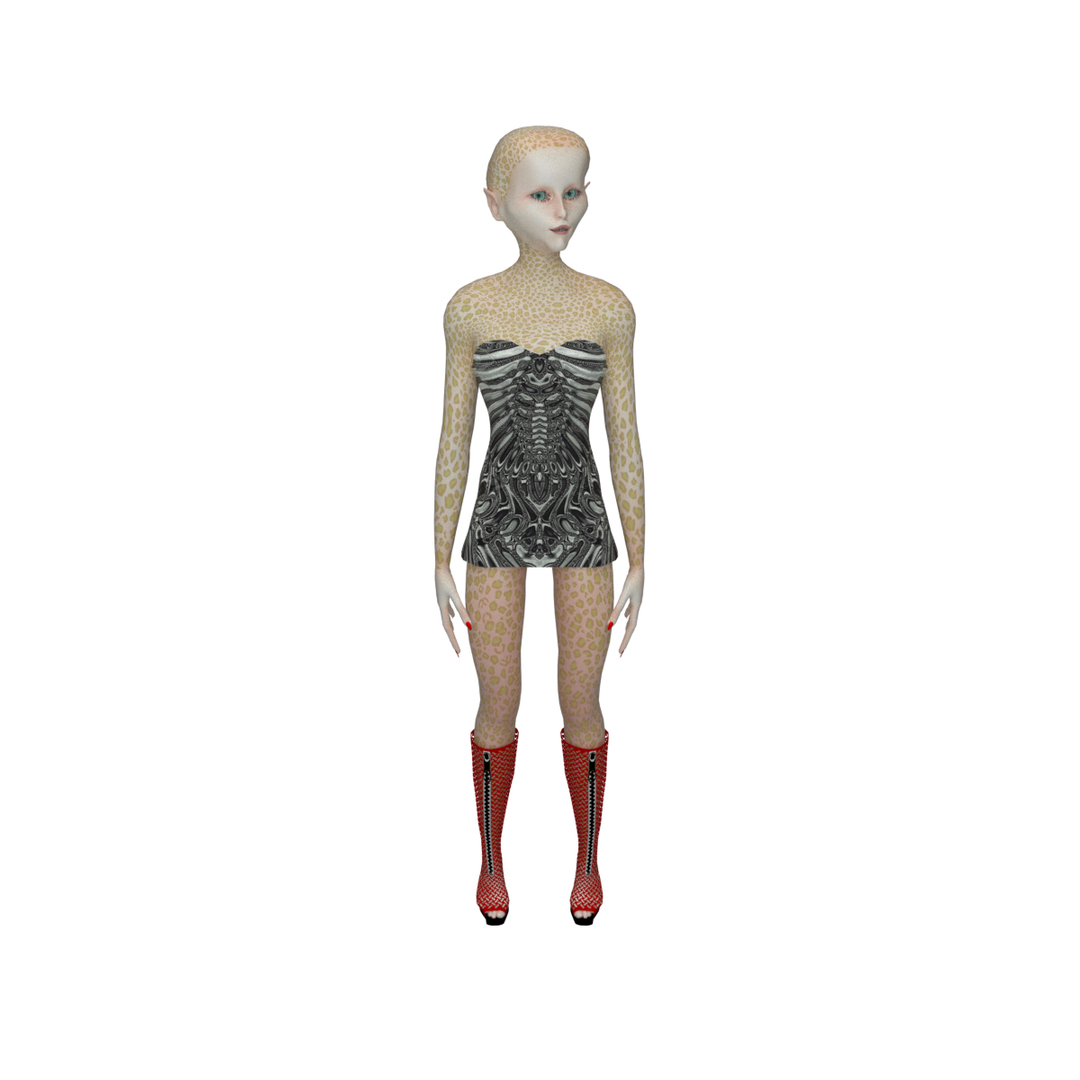 Caricature Alien Girl 3D Model - TurboSquid 1421656