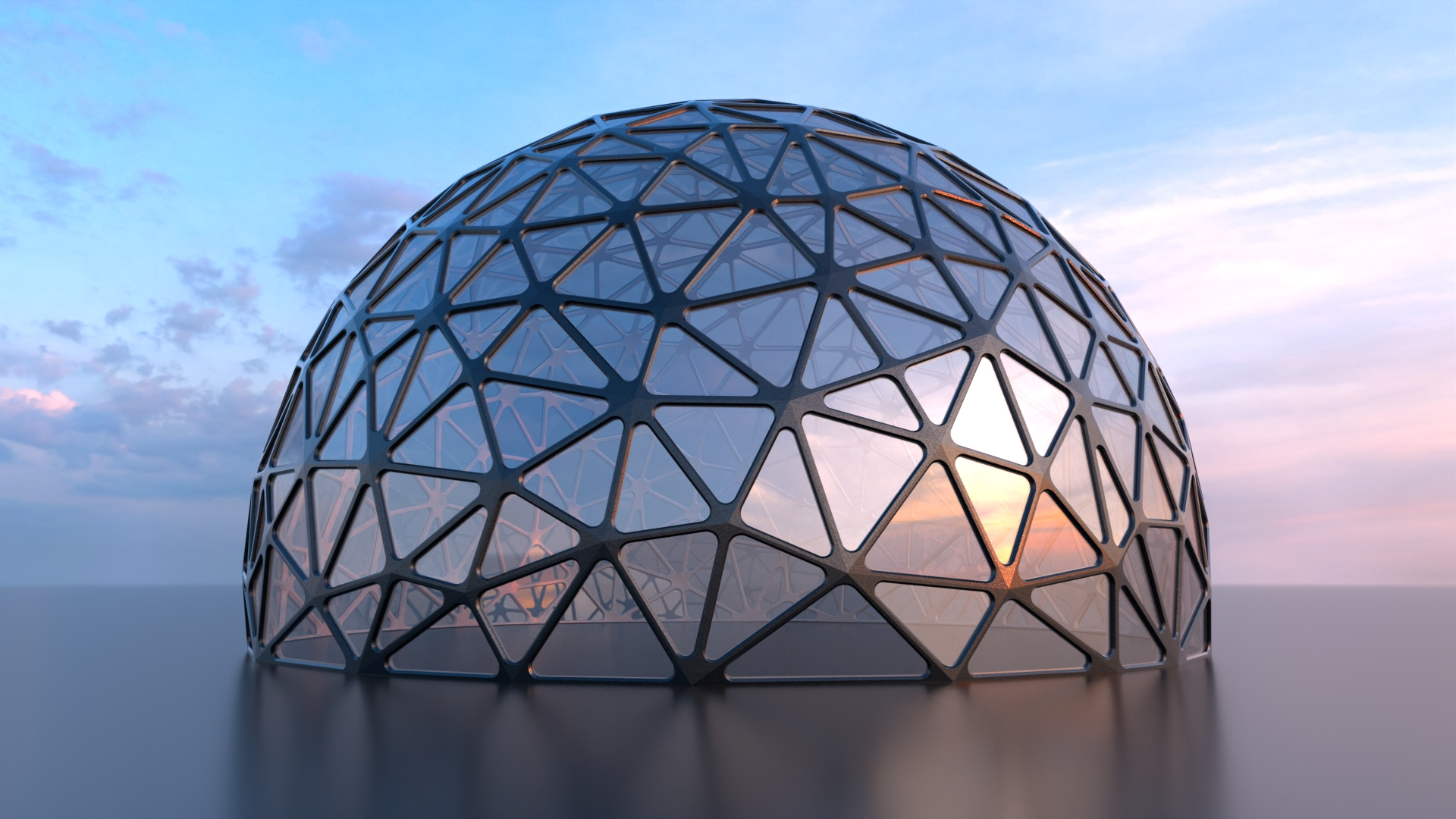 Sci-Fi Glass Tessellated Dome 3D Model - TurboSquid 2273879