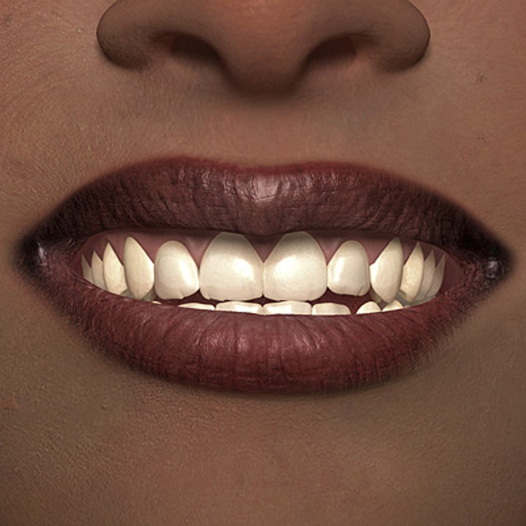 mouth lips teeth max7 3d max