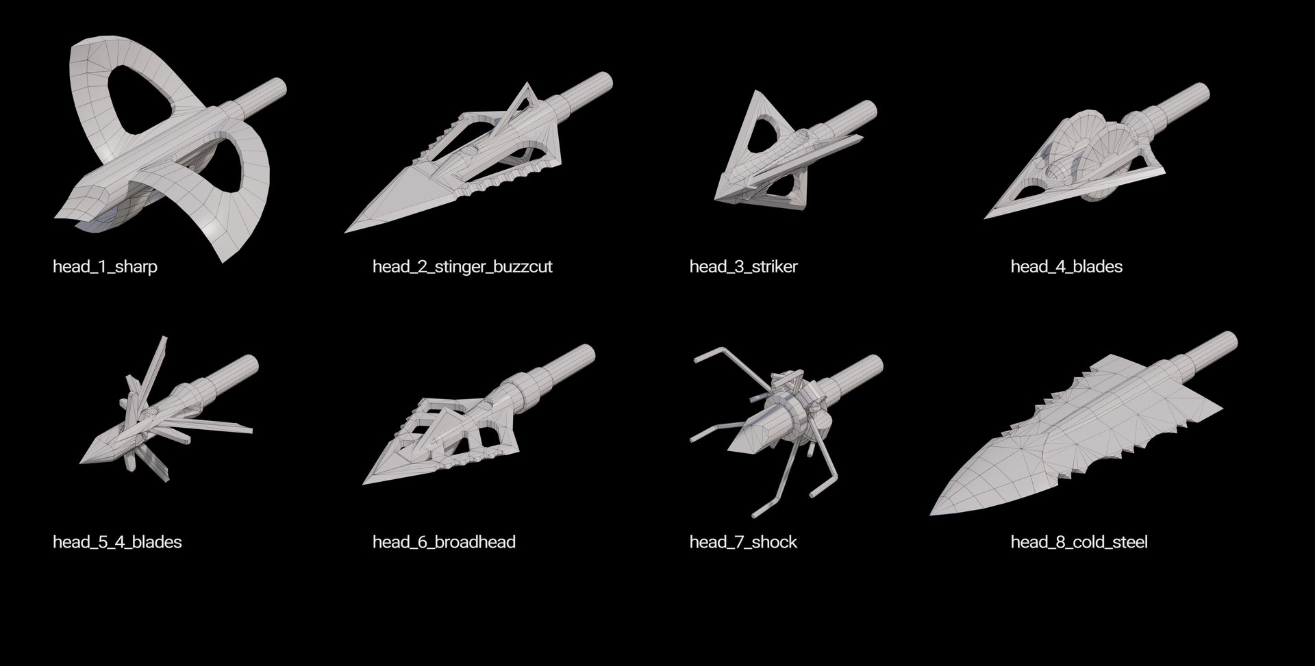 16 Arrowheads Game Ready 3D Model - TurboSquid 2351485