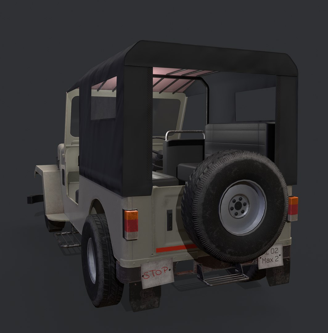 3D Model Major Jeep Low Resolution Game Model - TurboSquid 2150346