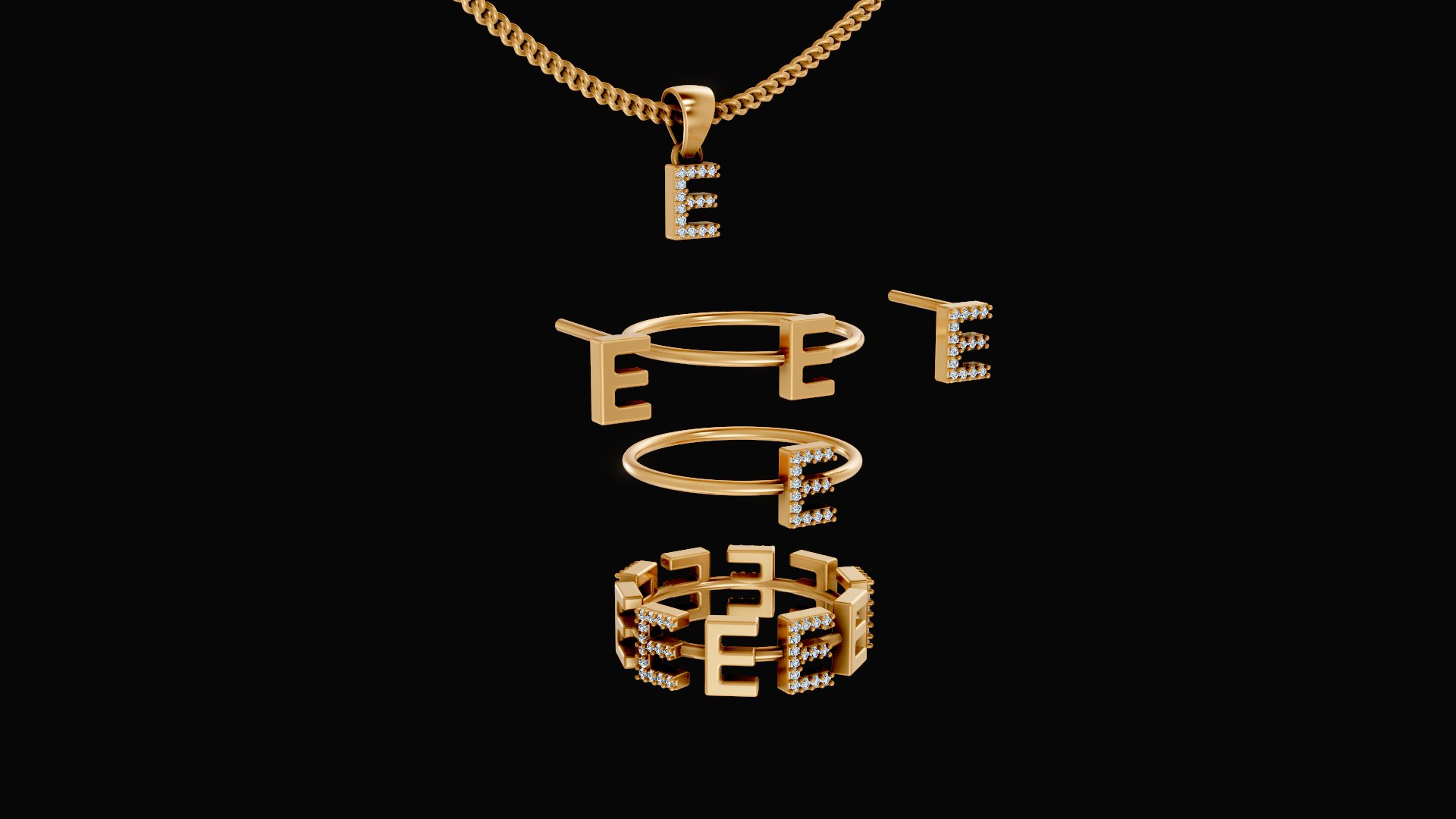 Letter E Set Model - TurboSquid 2491842