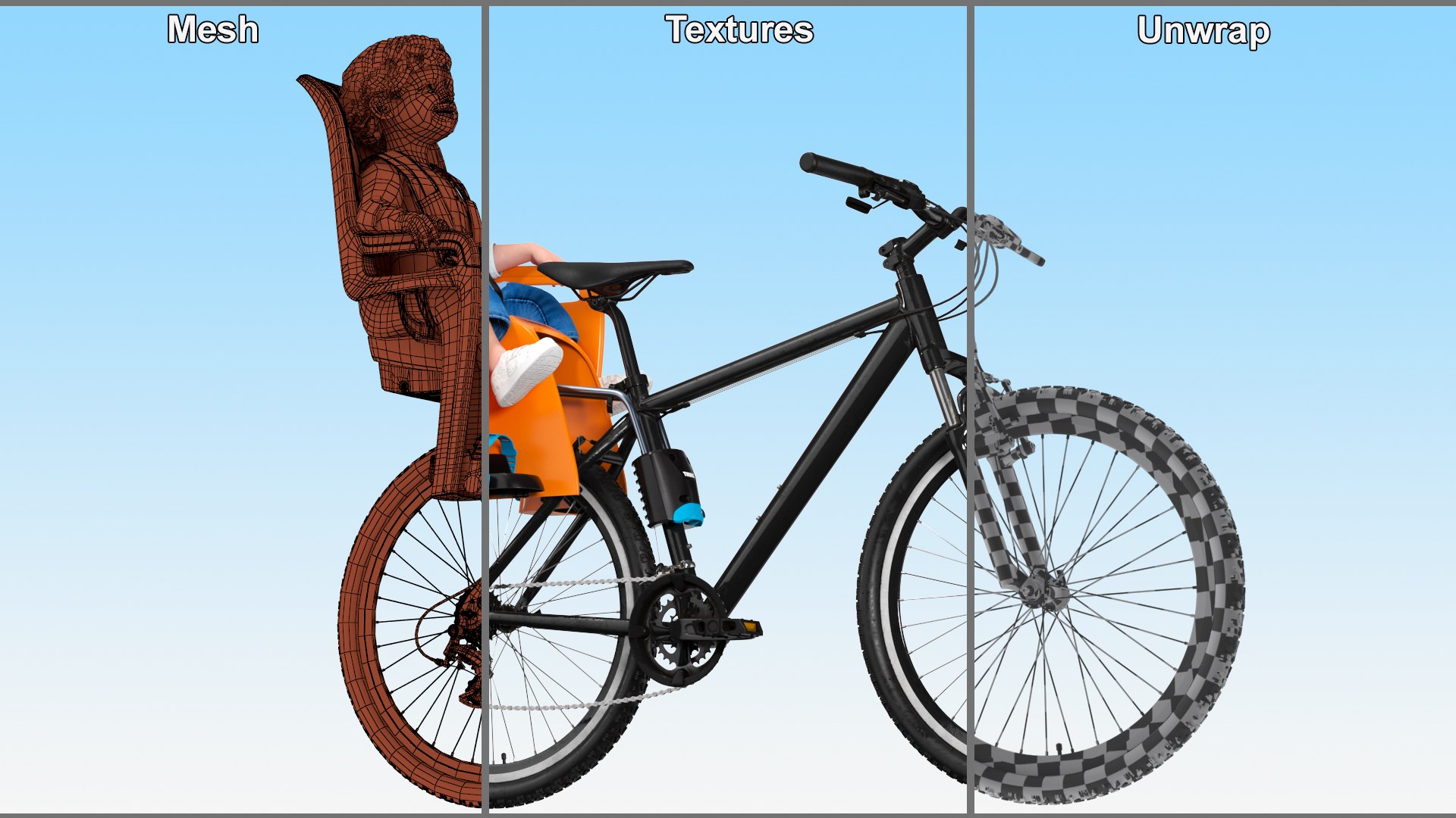 3D Toddler In Thule Safety Seat On Bike - TurboSquid 2271638