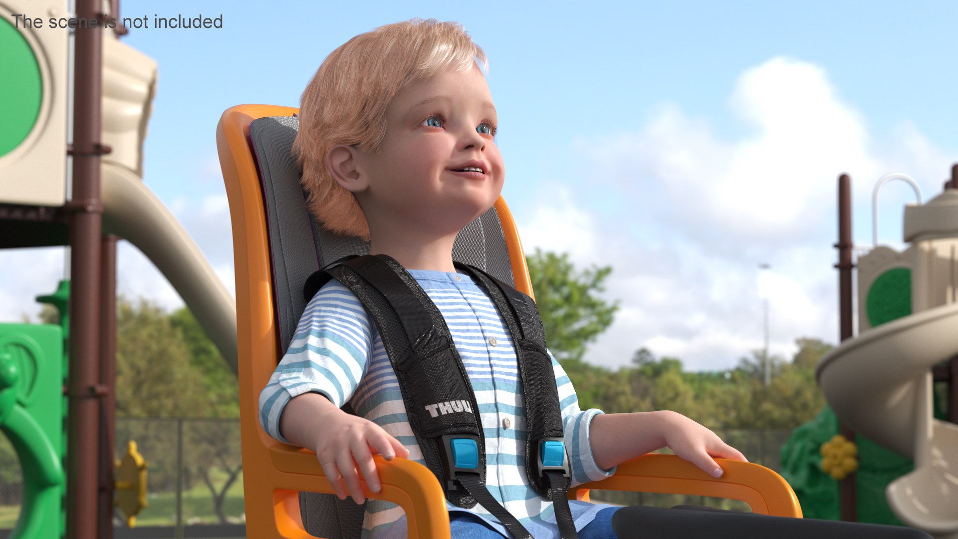 3D Toddler In Thule Safety Seat On Bike - TurboSquid 2271638