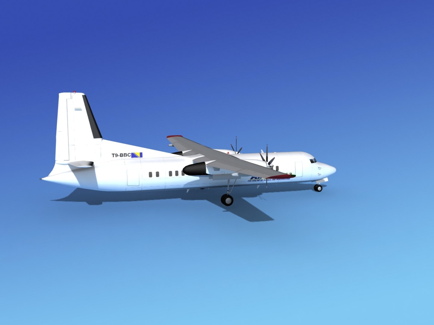 3d Fokker 50 Model