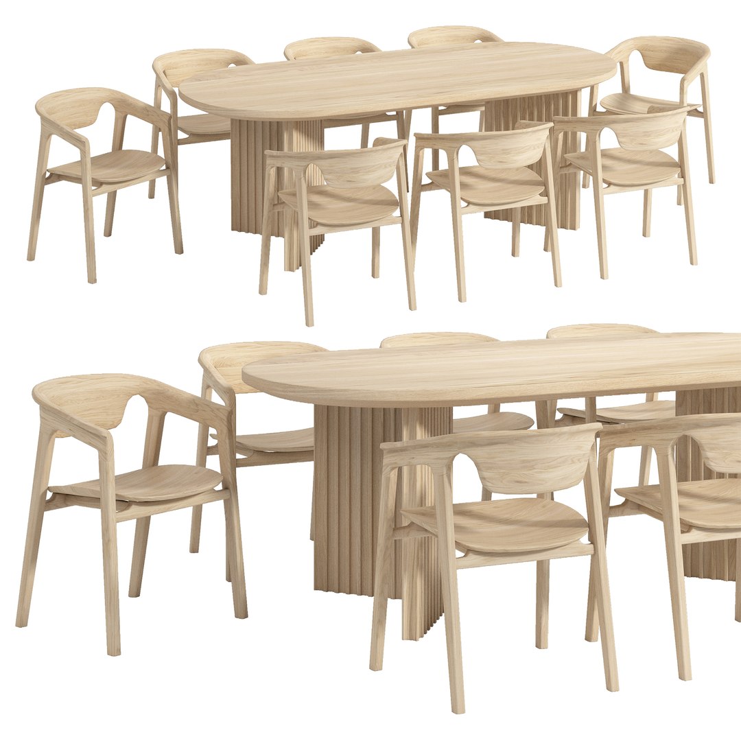 Table and chair set Dale Italia 3D model - TurboSquid 2067740