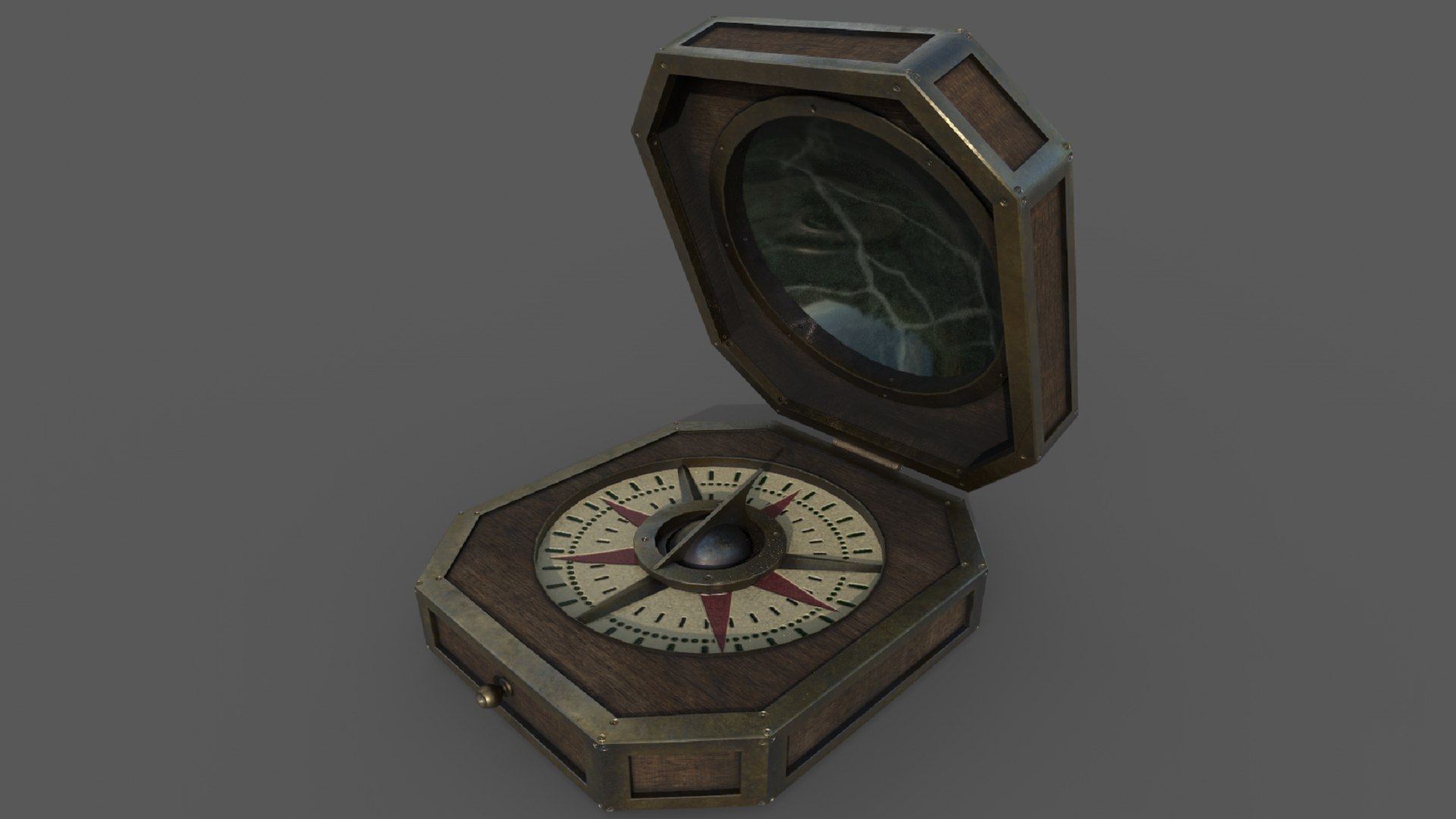 3D Vintage Compass PBR Low-poly Model - TurboSquid 1824117