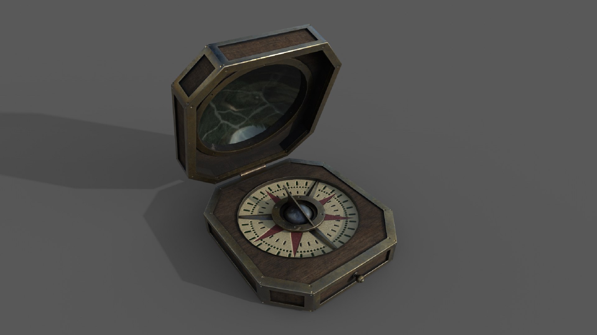 3D Vintage Compass PBR Low-poly Model - TurboSquid 1824117