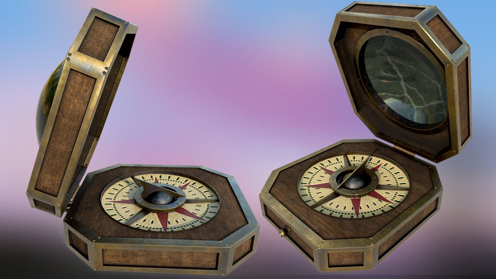 3D Vintage Compass PBR Low-poly Model - TurboSquid 1824117